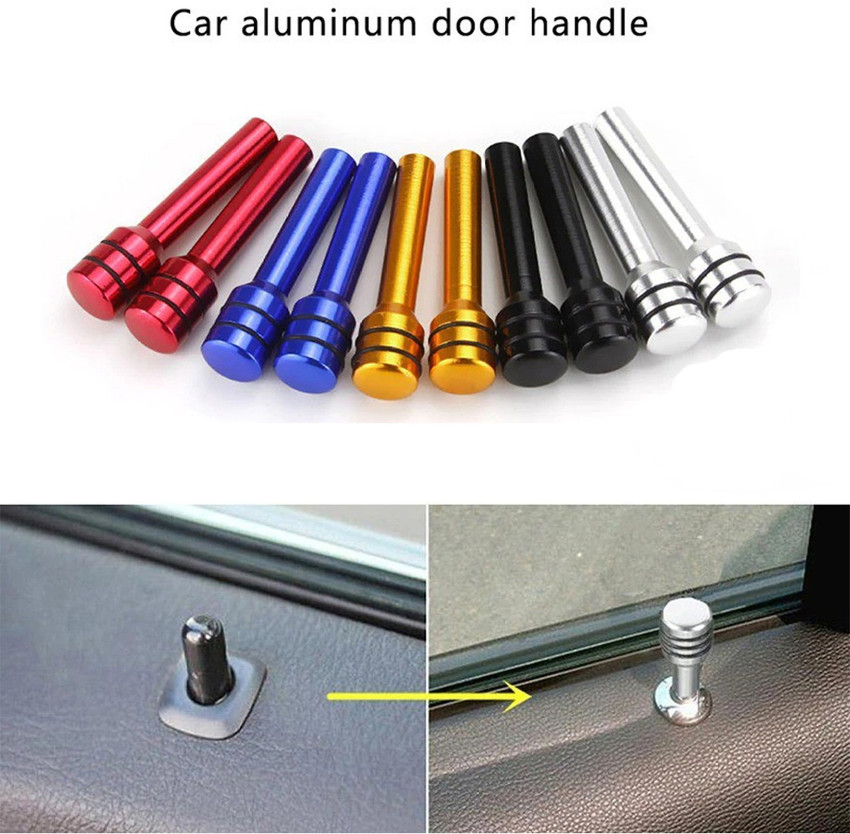 Miwings Aluminum Alloy Pull Pin 2Pcs Stylish Interior Car Door Lock Knob