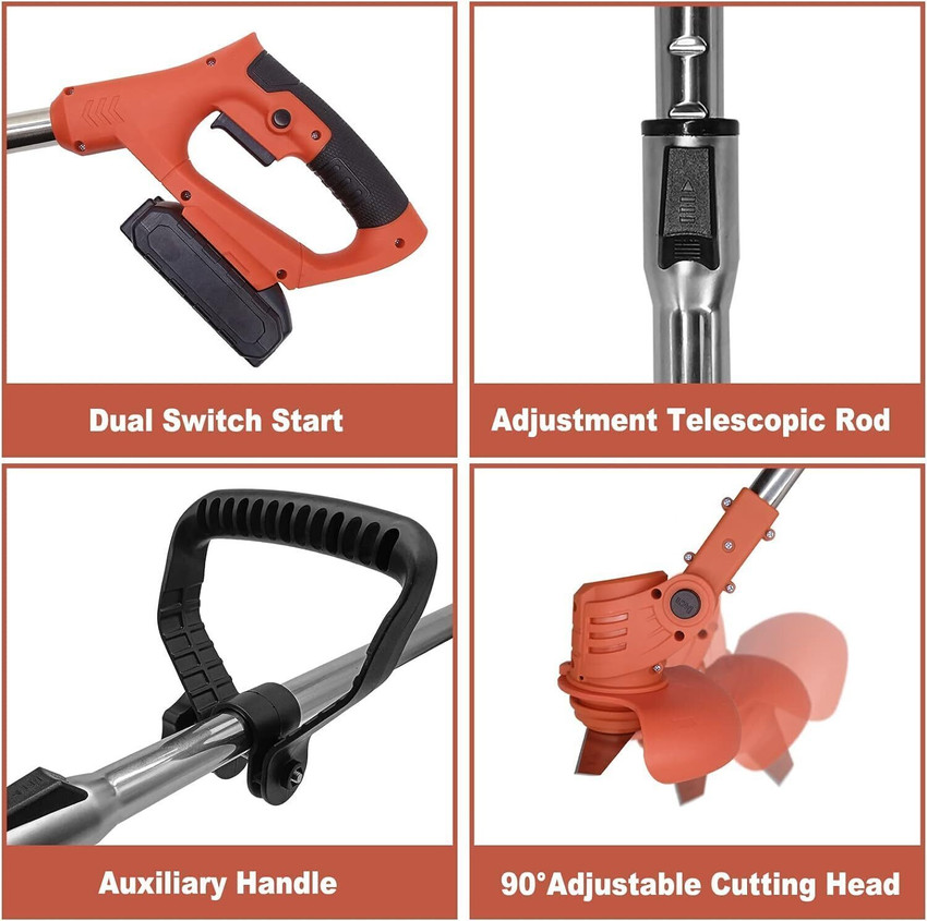 AASHRO MALL Cordless Electric Brush Cutter Stringless Weed Eater with 2 Types Blades 24v Cordless Grass Trimmer Price in India Buy AASHRO MALL Cordless Electric Brush Cutter Stringless Weed Eater with