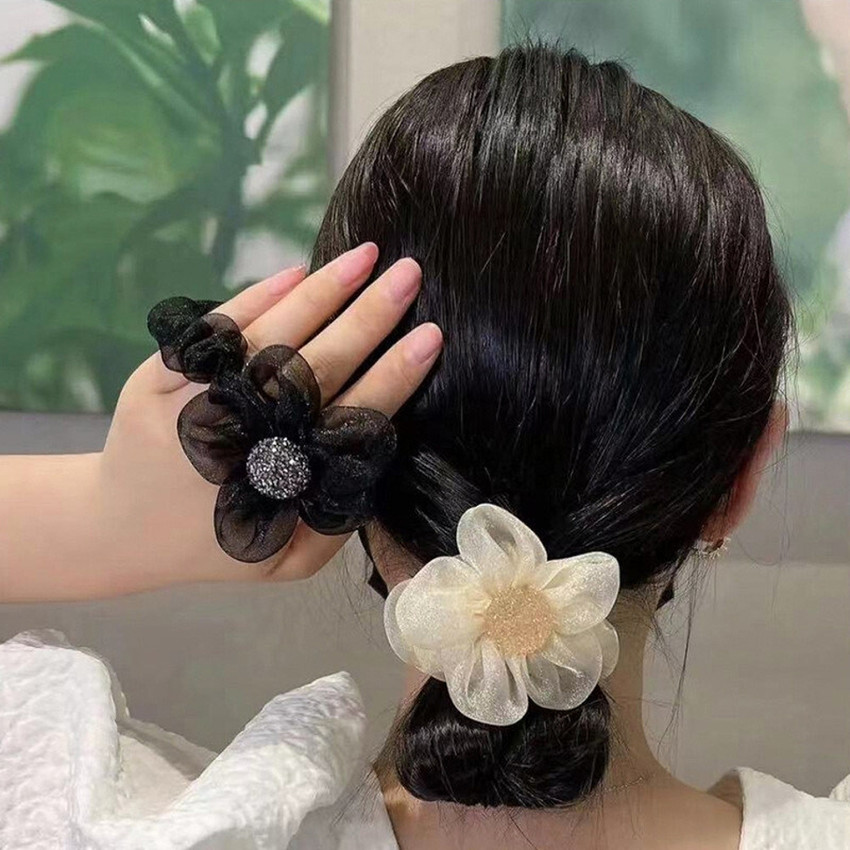 GLITZ GLAMOUR Rubber Band Set Flower design Elastic Hairband Girl Hair Accessories Rubber Band Price in India Buy GLITZ GLAMOUR Rubber Band Set Flower design Elastic Hairband Girl Hair