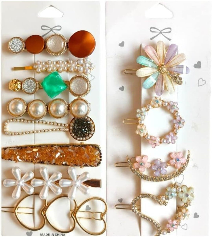 Blubby Korean Style Pearl Barrettes Hair Pin Set of 12 Pieces Hair Clip Price in India Buy Blubby Korean Style Pearl Barrettes Hair Pin Set of 12 Pieces Hair Clip online