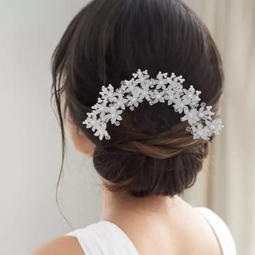 Rose Petals Bridal Flower Headband with Beads Crystals Hair Accessories Wedding Tiara Hair Band Price in India Buy Rose Petals Bridal Flower Headband with Beads Crystals