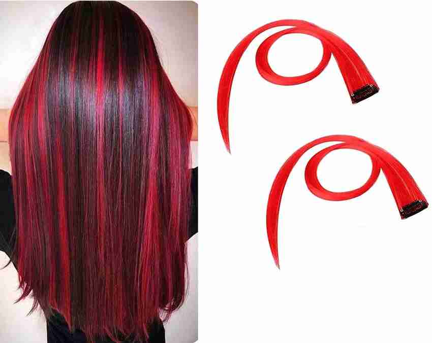 AHJ Red Highlights Streak Extension Highlighter For Women And Girls Extension Hair Extension Price in India Buy AHJ Red Highlights Streak Extension Highlighter For Women And Girls Extension Hair Exten...