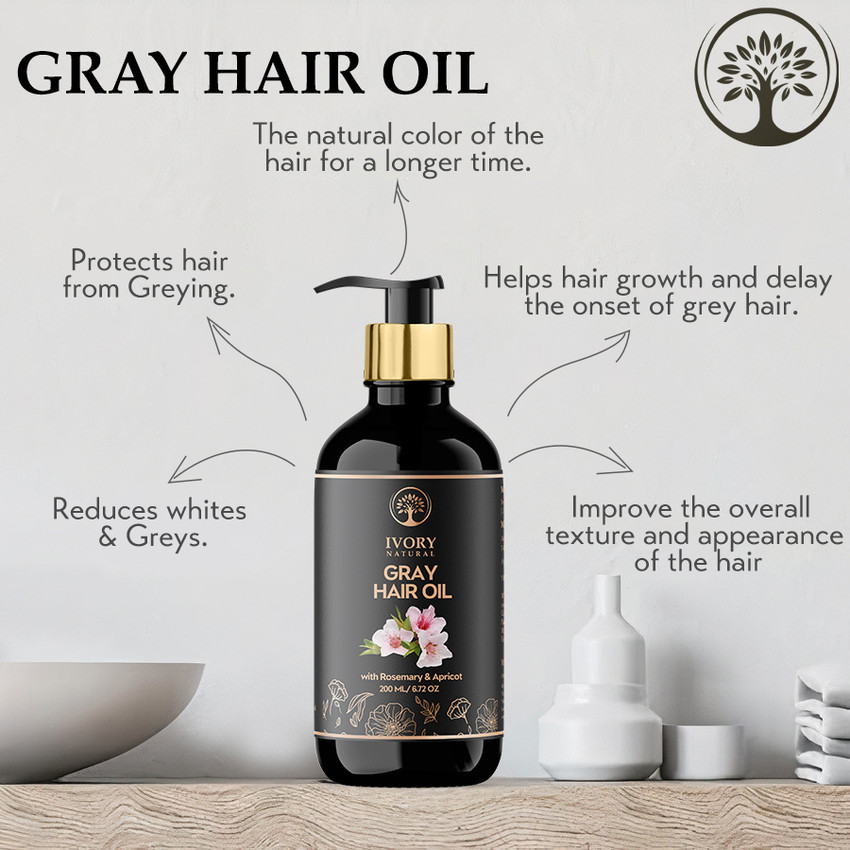 Ivory Natural Gray Hair Oil White Hair To Black Hair Oil for Men Women Hair Oil Price in India Buy Ivory Natural Gray Hair Oil White Hair To