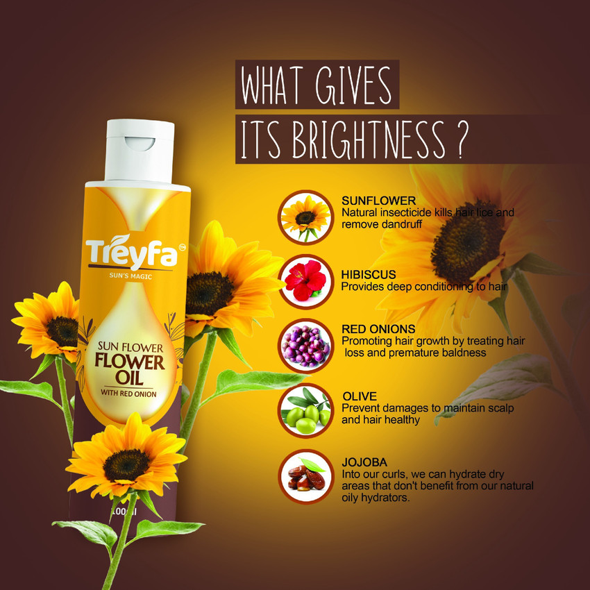 TREYFA Sunflower flower oil for hair growth and anti hairfall Hair Oil Price in India Buy TREYFA Sunflower flower oil for hair growth and anti hairfall Hair Oil Online In India