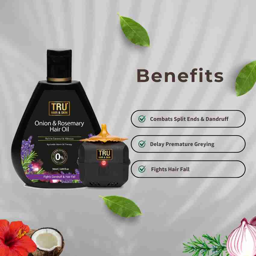 TRU HAIR SKIN Onion Rosemary With Heater Hair Oil Price in India Buy TRU HAIR SKIN Onion Rosemary With Heater Hair Oil Online In India Reviews Ratings