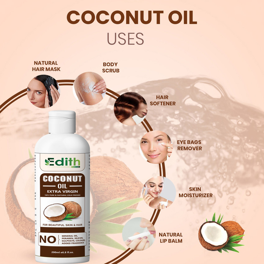 Edith Coconut WIDE MOUTH Use as Skin Care Hair Care Baby Care Dietary Hair Oil Price in India Buy Edith Coconut WIDE MOUTH Use as Skin Care Hair Care