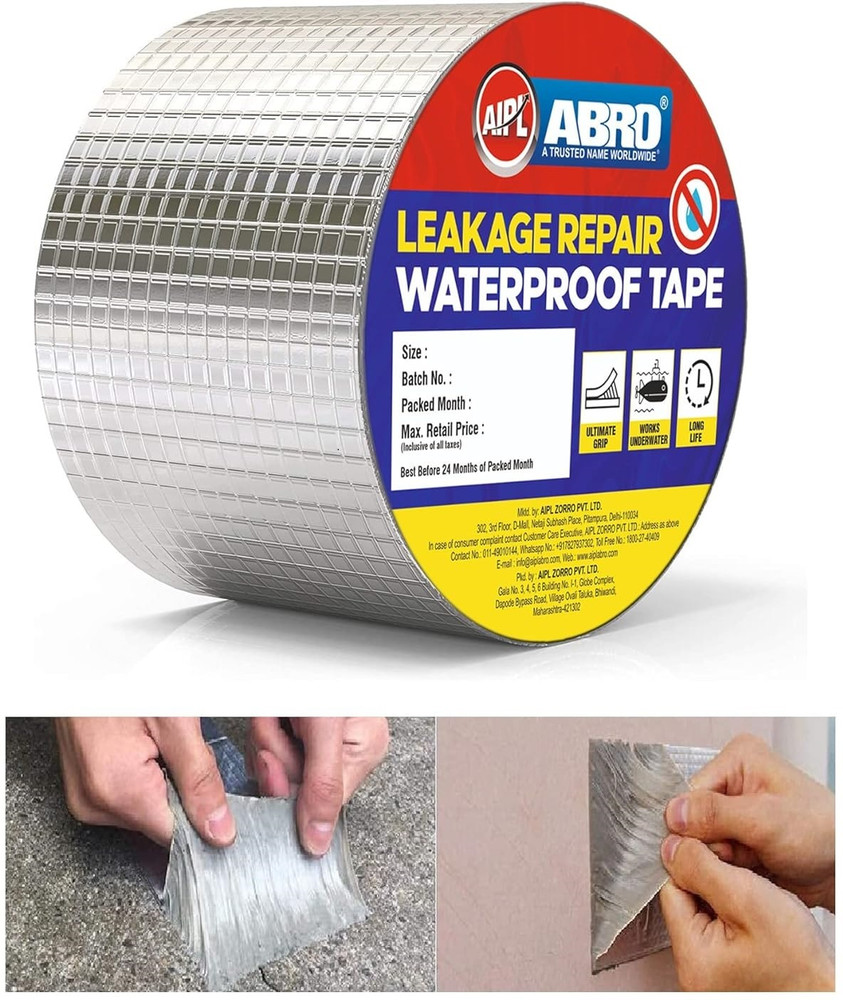 ABRO Waterproof Tape for Pipe Roof Water Leaks Solution 4 inch 50 mtr Pack 1 50 m Single Sided Tape Price in India Buy ABRO Waterproof Tape for Pipe Roof Water