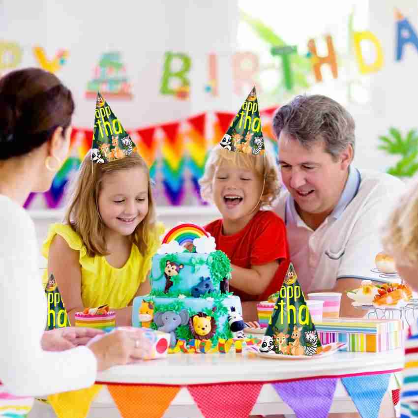 Zoo Animals With Birthday Hats Audrey's Party Animal Birthday Party
