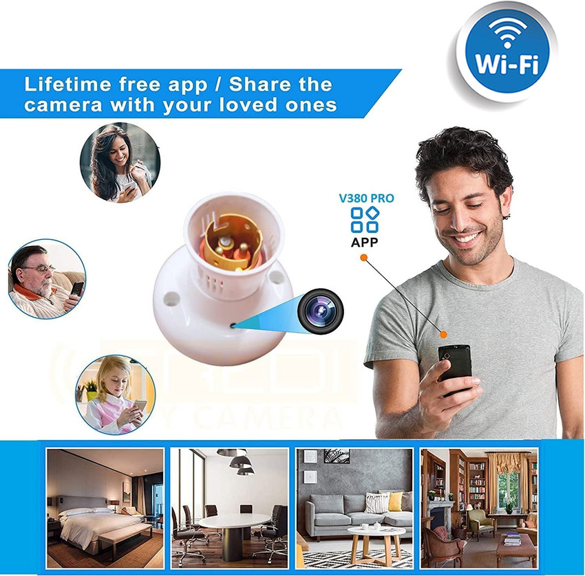 V380 Pro App Point Zero Spy Hidden Holder 1080P HD V380 PRO APP Bulb