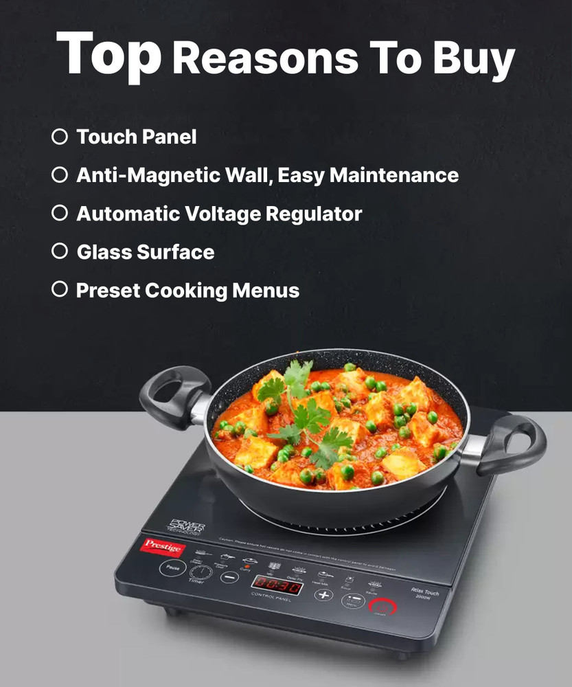 Prestige 2000 W Induction Cooktop Touch Panel