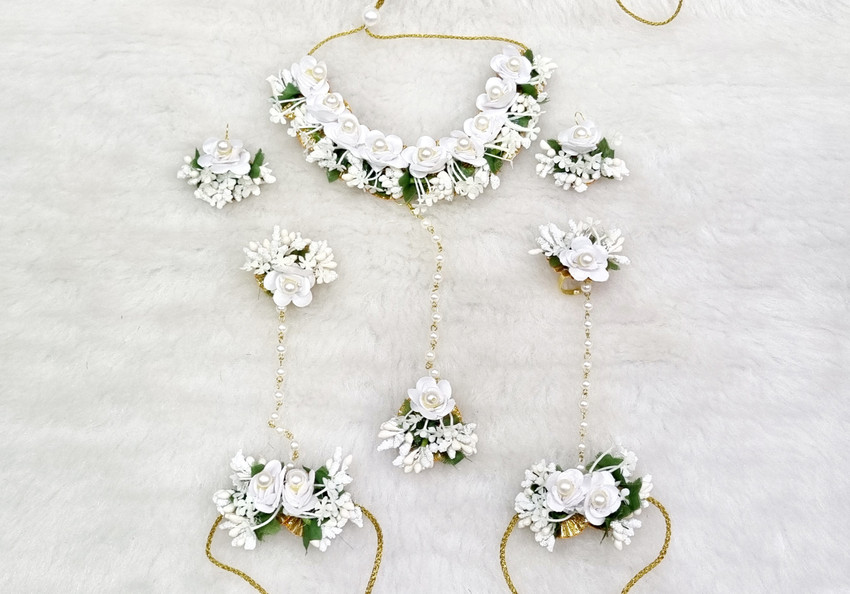 kalp creations Fabric White Jewellery Set Price in India Buy kalp creations Fabric White Jewellery Set Online at Best Prices in India Flipkart