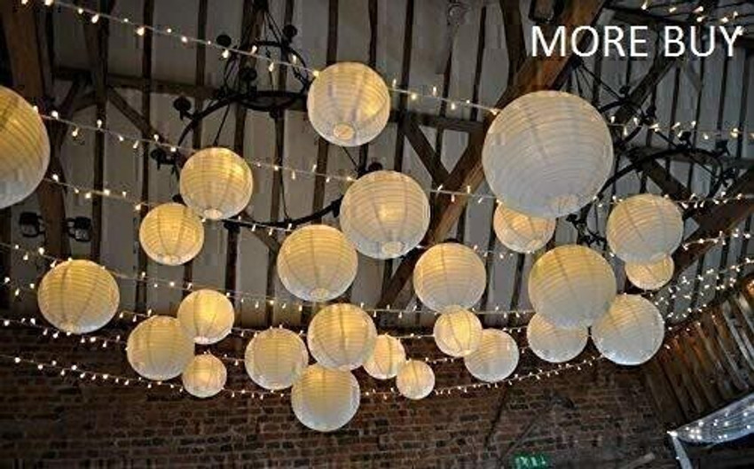 SHUANG YOU Decorators 12 inch Hanging Paper Lantern Ball Lamp Shade 30 x 30 cm White 10 Pieces White Paper Hanging Lantern Price in India Buy SHUANG YOU Decorators 12