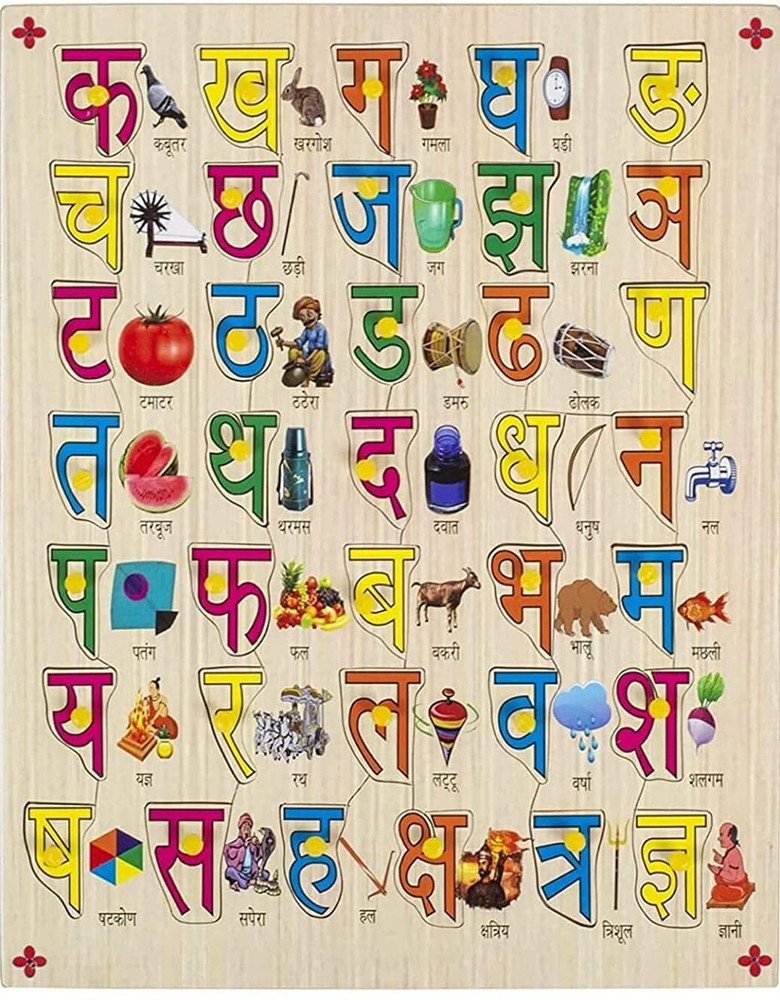 Hindi Alphabets With Pictures For Colouring