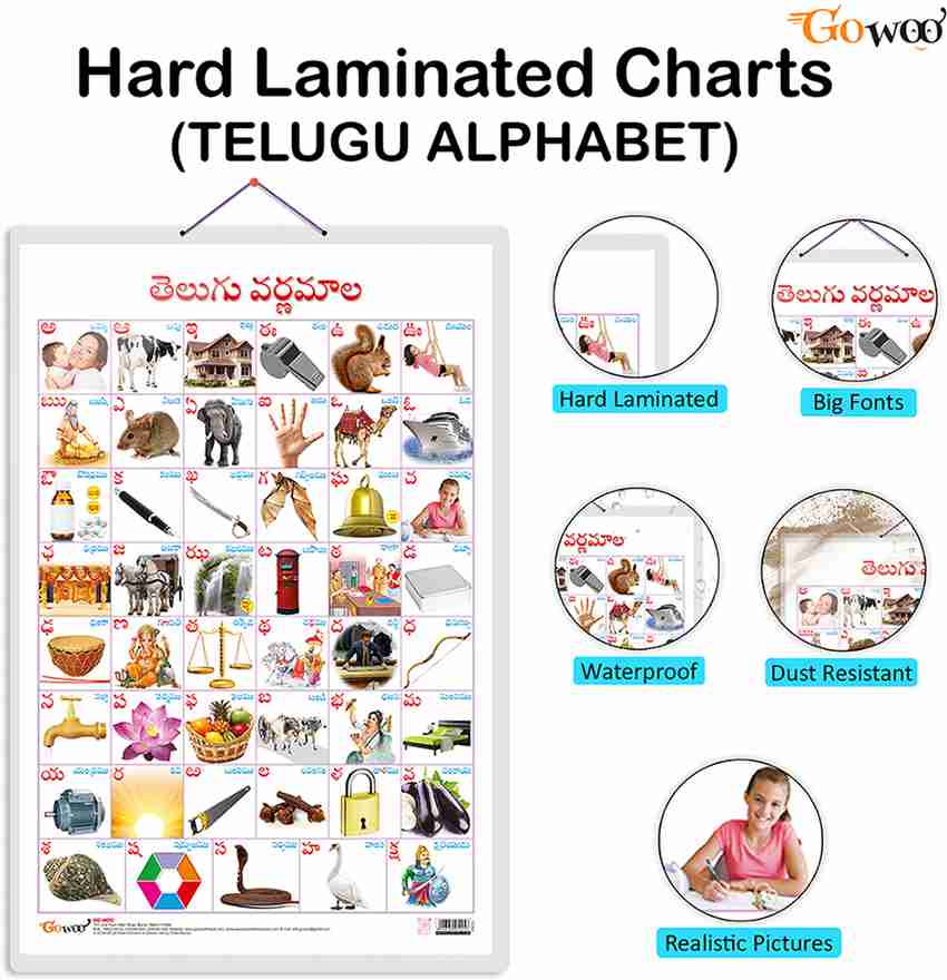 3inch Telugu Alphabet Varnamala Numbers 1 To 10 Kids