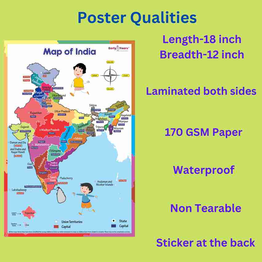 Map Of India States Union Territories And Capitals