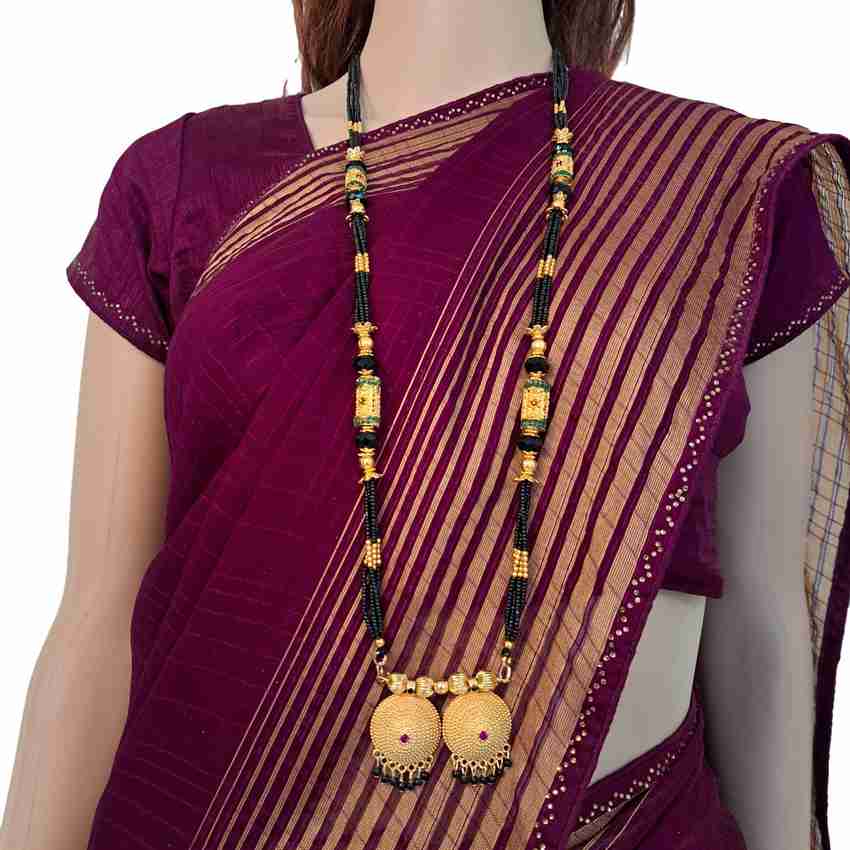 Swaroop Designer Vati Long Marathi Crystal Beaded Big pendant 34 Inch Long Mangalsutra Alloy Mangalsutra Price in India Buy Swaroop Designer Vati Long Marathi Crystal Beaded Big pendant 34 Inch Long