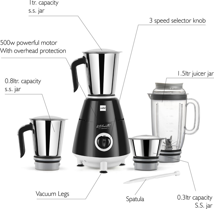 cello Grind 500 W Juicer Mixer Grinder Price in India Buy cello Grind 500 W Juicer Mixer Grinder Online at Flipkart