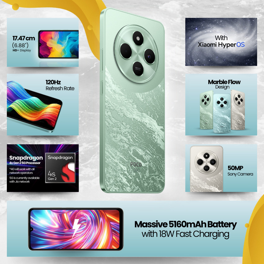 POCO C75 5G ( 64 GB Storage, 4 GB RAM ) Online at Best Price POCO C75 5G ( 64 GB Storage, 4 GB RAM ) Online at Best Price