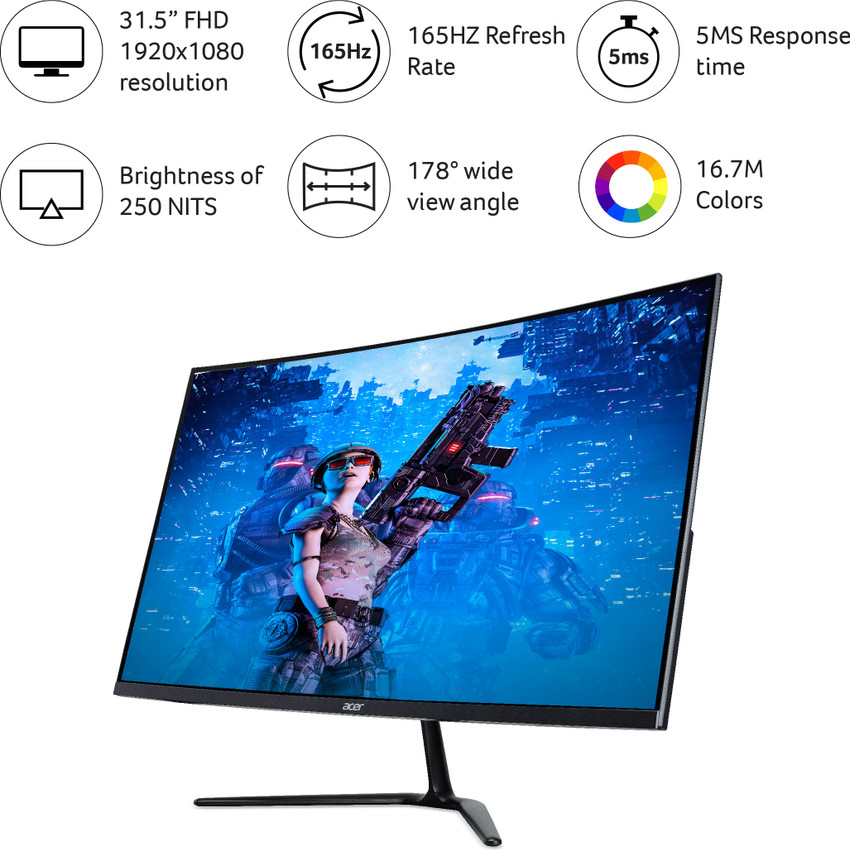 Acer 32 Curved 1920x1080 HDMI DP 165hz 1ms Freesync HD LED, 44% OFF