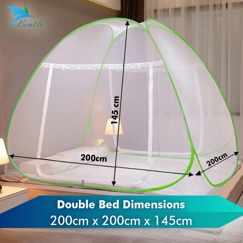Evafly Polyester Adults Washable 200x200x145 Foldable for King Size Bed Double Bed Mosquito Net Price in India Buy Evafly Polyester Adults Washable 200x200x145 Foldable for King Size Bed Double