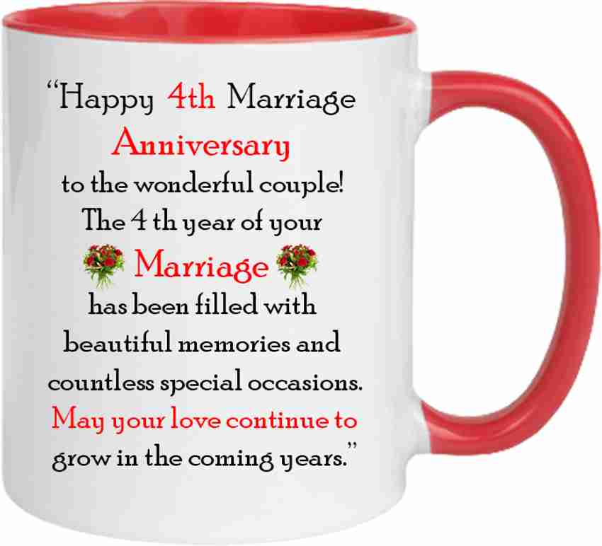 4th Anniversary Quotes Printed 4th Anniversary Card For Husband Or