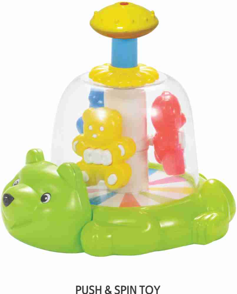 Angel Kids Plastic Push and Spin Bear Spinner Toy Multi color for Toddlers Kids Plastic Push and Spin Bear Spinner Toy Multi color for Toddlers Kids