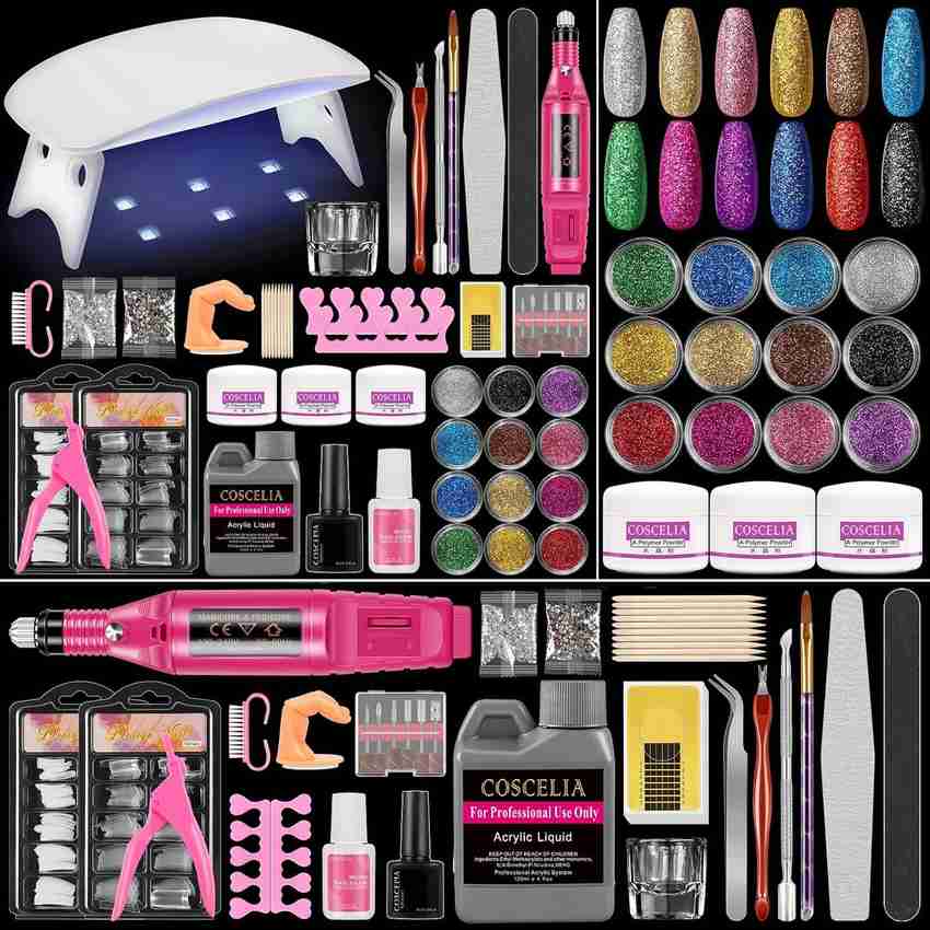 Acrylic Nail Set Kit DIY KISS Acrylic Nail Kit COFFIN NAILS STEP BY