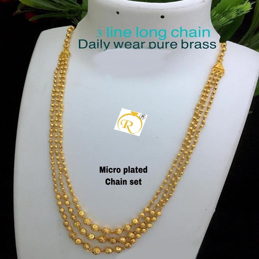 radhee imitation 3 layered long chain for Gold plated Plated Brass Necklace