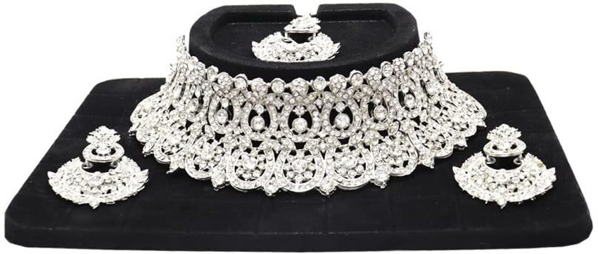 White stone necklace set flipkart store