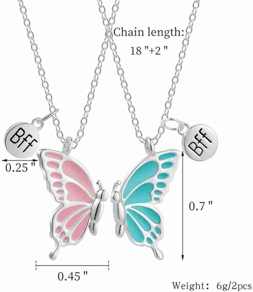 sannidhi Butterfly Friendship BFF Necklaces for 2 Girls Best Friend Birthday Christmas Metal Chain Set Price in India Buy sannidhi Butterfly Friendship BFF Necklaces for 2 Girls Best Friend Birthday C...