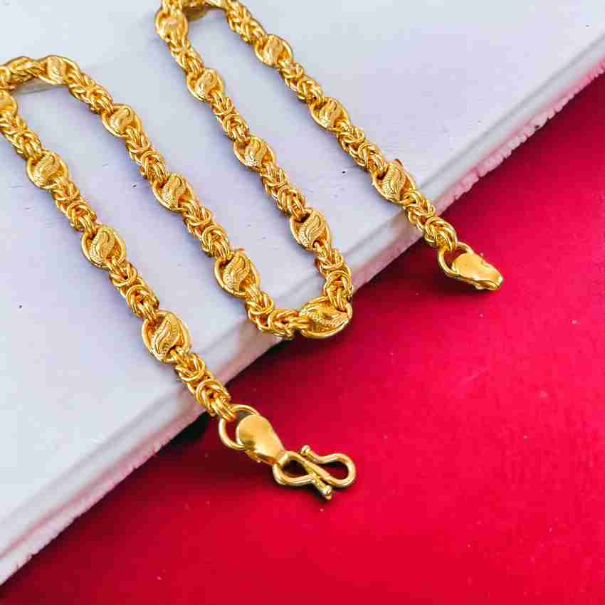 WIDOWCREATIONS One Gram Gold Plated Trendy Handmade Hollow Designer Gold Finish Mens Chain Gold plated Plated Brass Chain Price in India Buy WIDOWCREATIONS One Gram Gold Plated Trendy Handmade Hollow ...