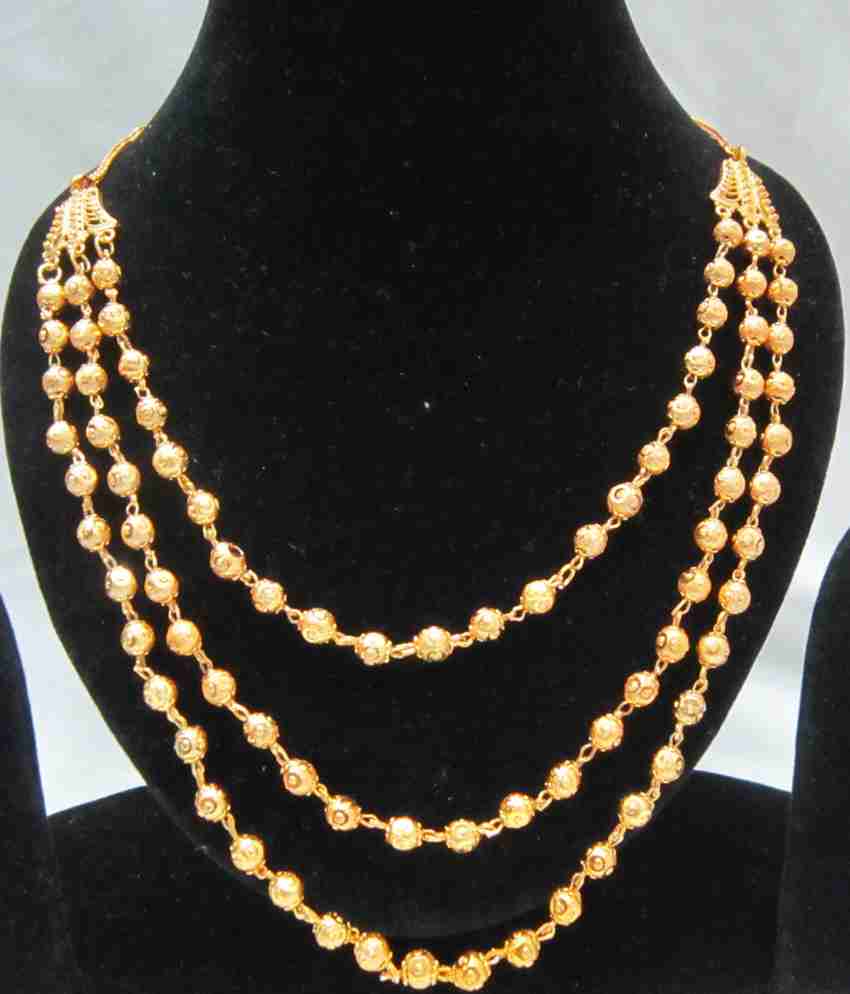 vks trading MATAR MALA THREE LAYERS GOLD PLATED 1 GRAM GOLD POLISH 004 Gold plated Plated Brass Chain Price in India Buy vks trading MATAR MALA THREE LAYERS GOLD PLATED 1 GRAM GOLD