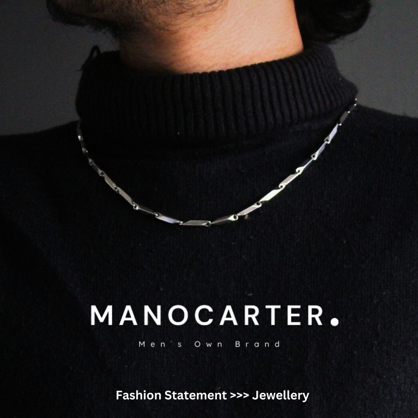 Manocarter Men Silver Neck Chain Aesthetic Jewellery With Black Pendant Locket For Boys Stainless Steel Chain Price in India Buy Manocarter Men Silver Neck Chain Aesthetic Jewellery With Black Pendant...