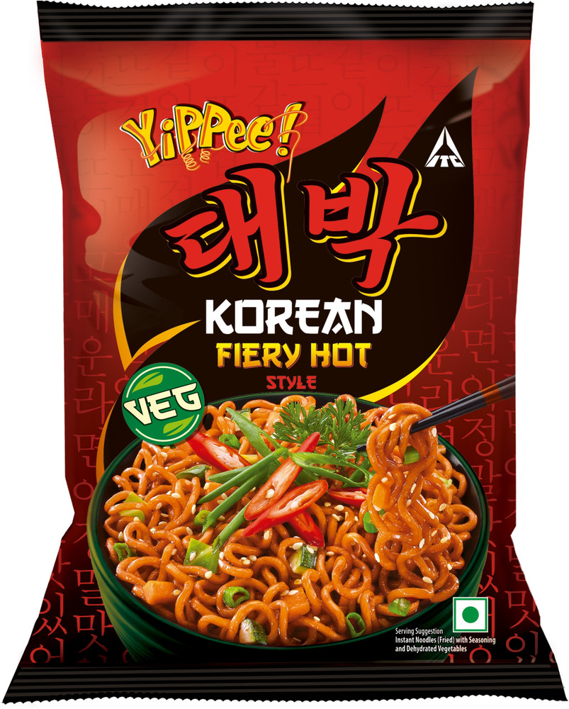 Sunfeast YiPPee YiPPee Korean Noodles Fiery Hot Instant Noodles Vegetarian