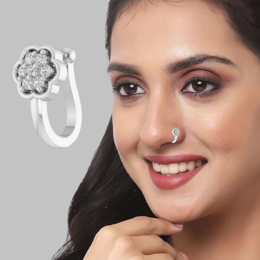 VAMA Crystal Silver Plated Metal Nose Ring Price in India Buy VAMA Crystal Silver Plated Metal Nose Ring Online at Best Prices in India Flipkart