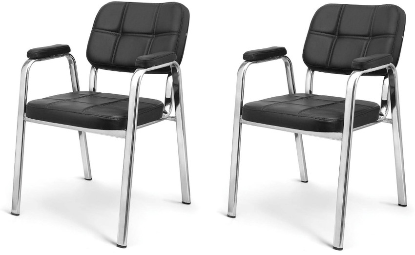 RATISON Executive VIP Special Office Chair Visitor Study Chair with arm Rest with Steel Frame and Cushioned seat Back Chair Without Wheels Holds up to 180 kg Leatherette Office Arm Chair Price