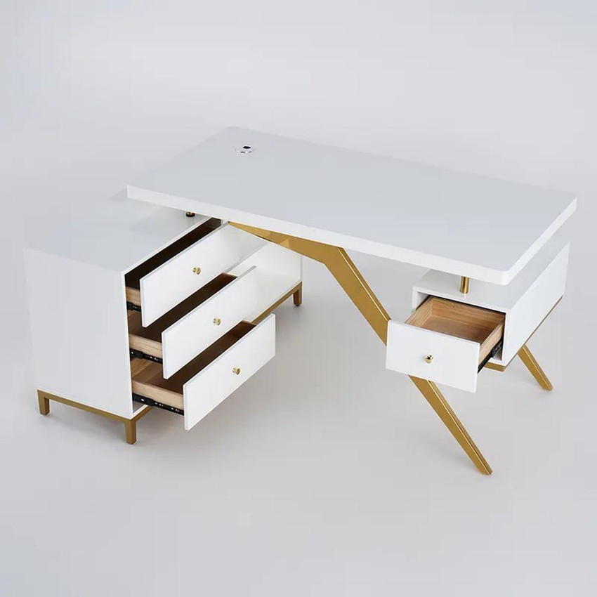 NG Decor Modern Rectangular Writing Desk Computer Desk with Side Cabinet Drawers Engineered Wood Office Table Price in India Buy NG Decor Modern Rectangular Writing Desk Computer Desk with Side