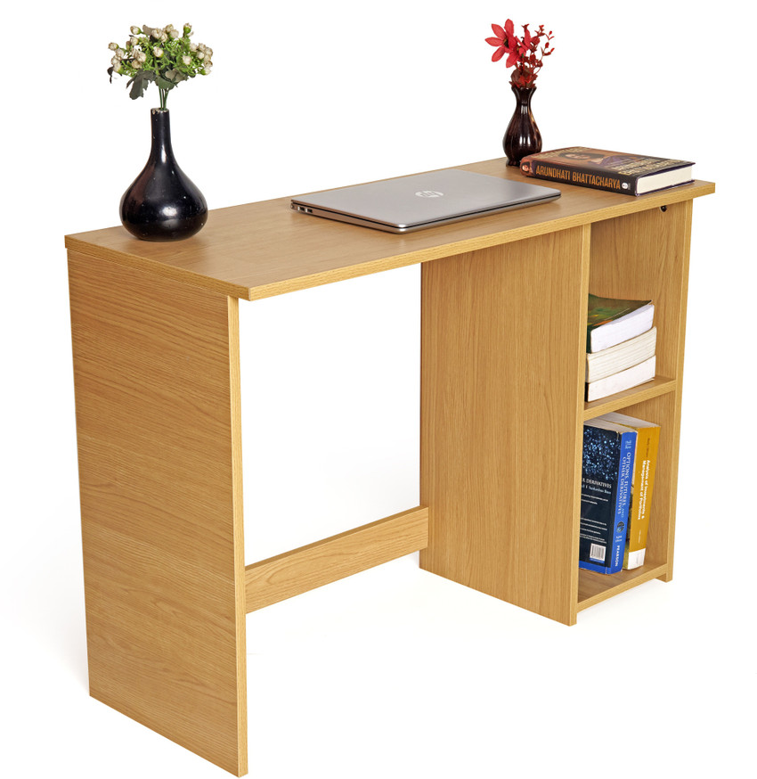 Krystal Engineering Wood Study Table In Urban Teak White