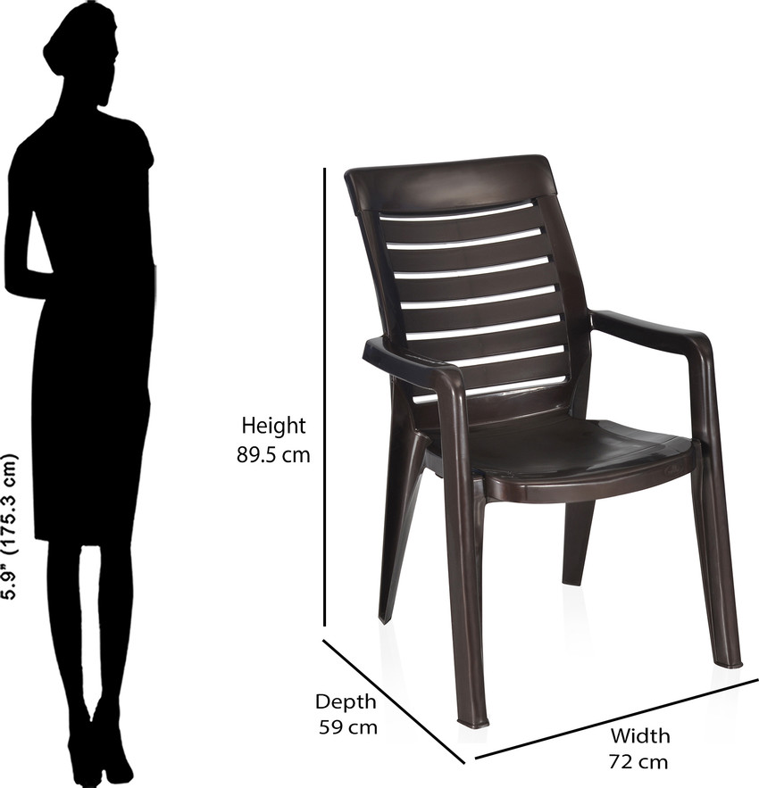 Nilkamal Mid Back Chair with Arm CHR2180 100 PolyPropylene For Living Kitchen Office Plastic Outdoor Chair