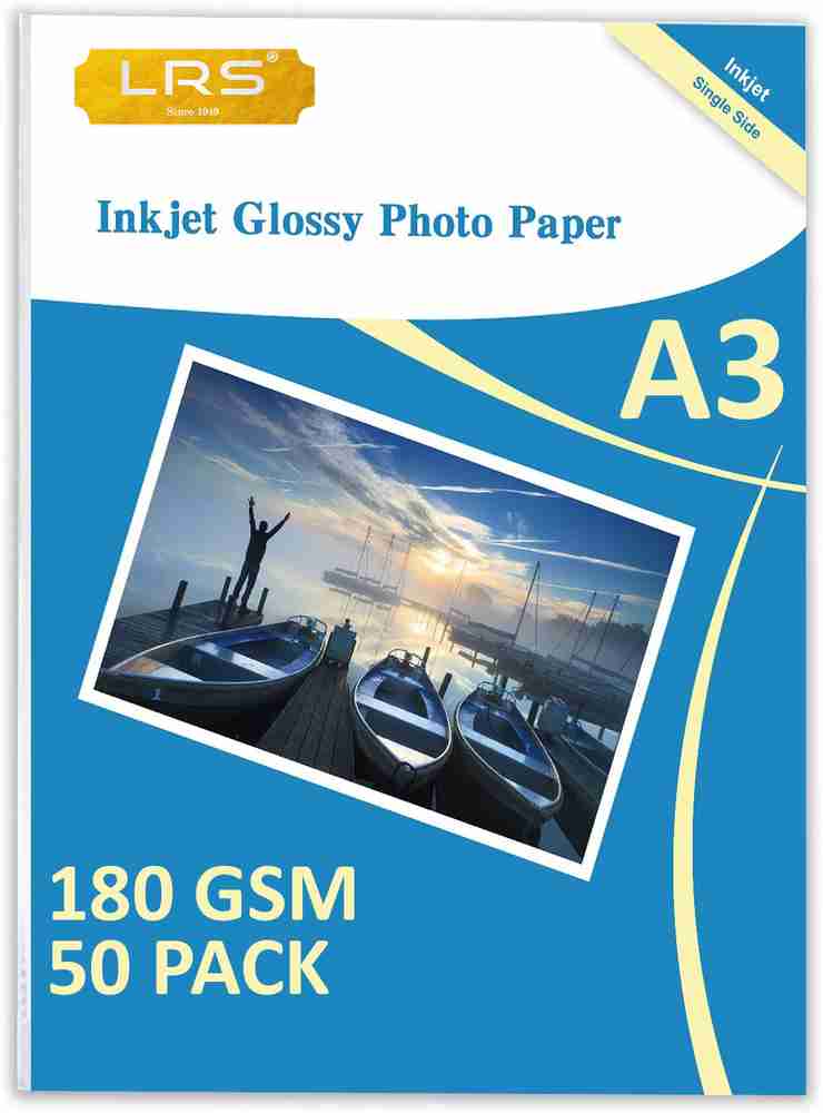 LRS Inkjet Glossy Paper Pack of 50 Sheets A3 180 gsm Photo Paper Photo Paper Flipkart