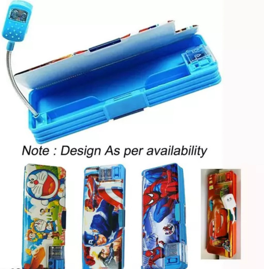 Flipkart Extraposh LIGHT GEOMETRY BOX WITH IN BUILT SHARPENER FOR SCHOOL KIDS Blue Art Plastic Pencil Box Box