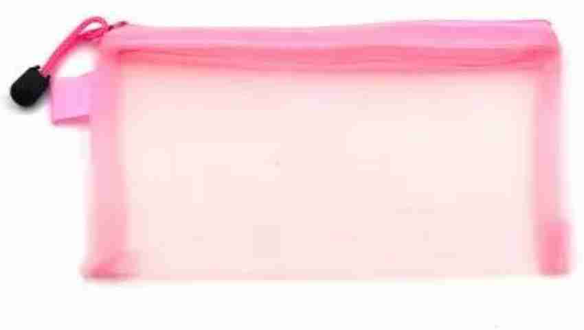 Giftinguru Plain Pink Transparent Pencil Pouch for Style Pouch Art Polyester Pencil Boxes Flipkart