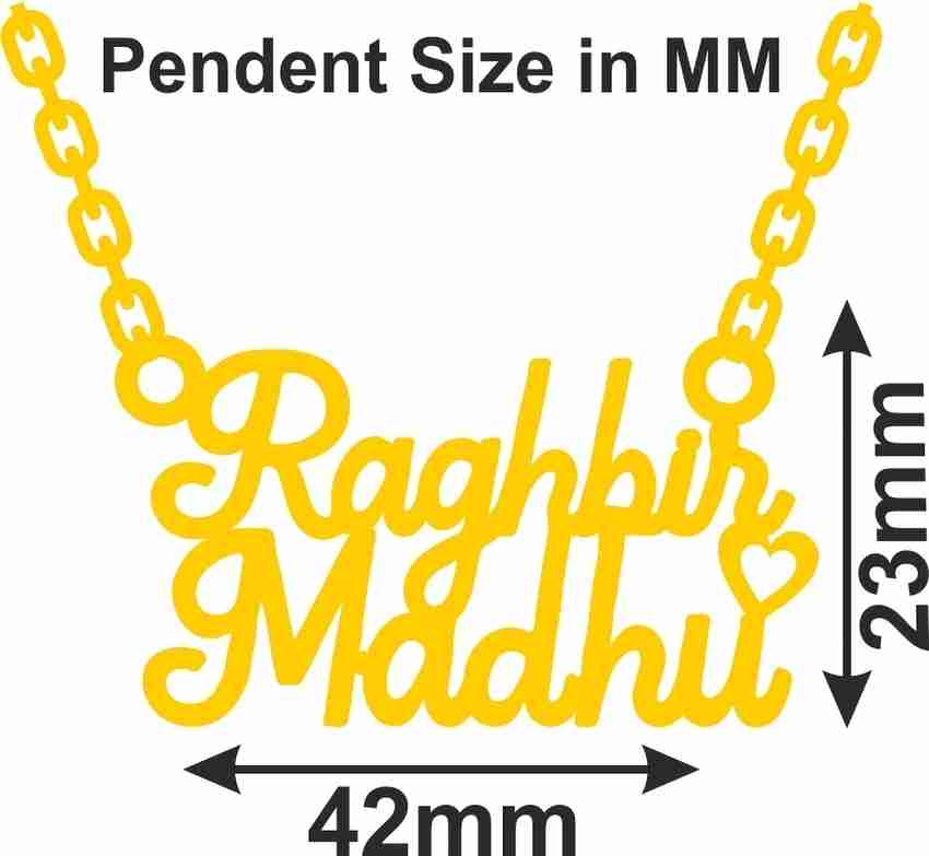 Vermagallery Raghbir Madhu Customized Name Pendent Brass Gold plated Brass Pendant Price in India Buy Vermagallery Raghbir Madhu Customized Name Pendent Brass Gold plated Brass Pendant Online at Best ...