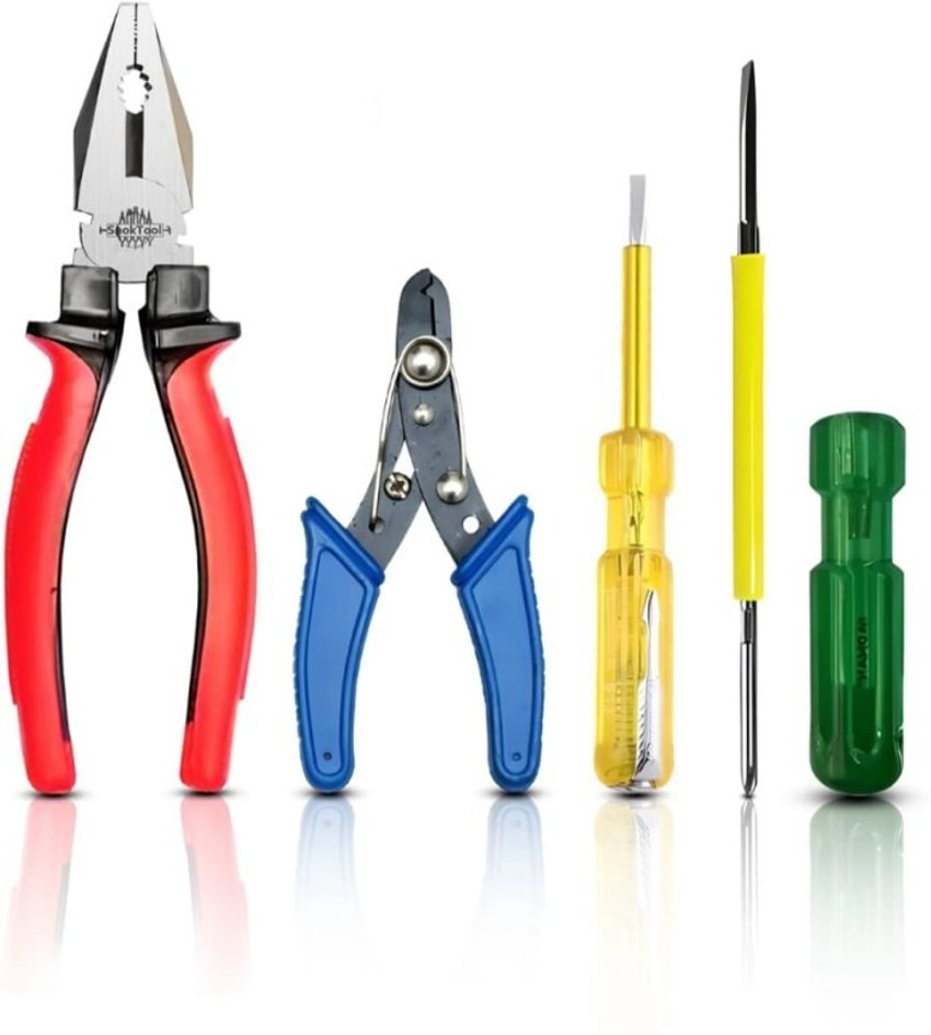 NT Sales 2 IN 1 Screw Driver with 8 Lineman Plier Wire Cutter Line Tester Set of 4 Pcs Power Hand Tool Kit Price in India Buy NT Sales 2