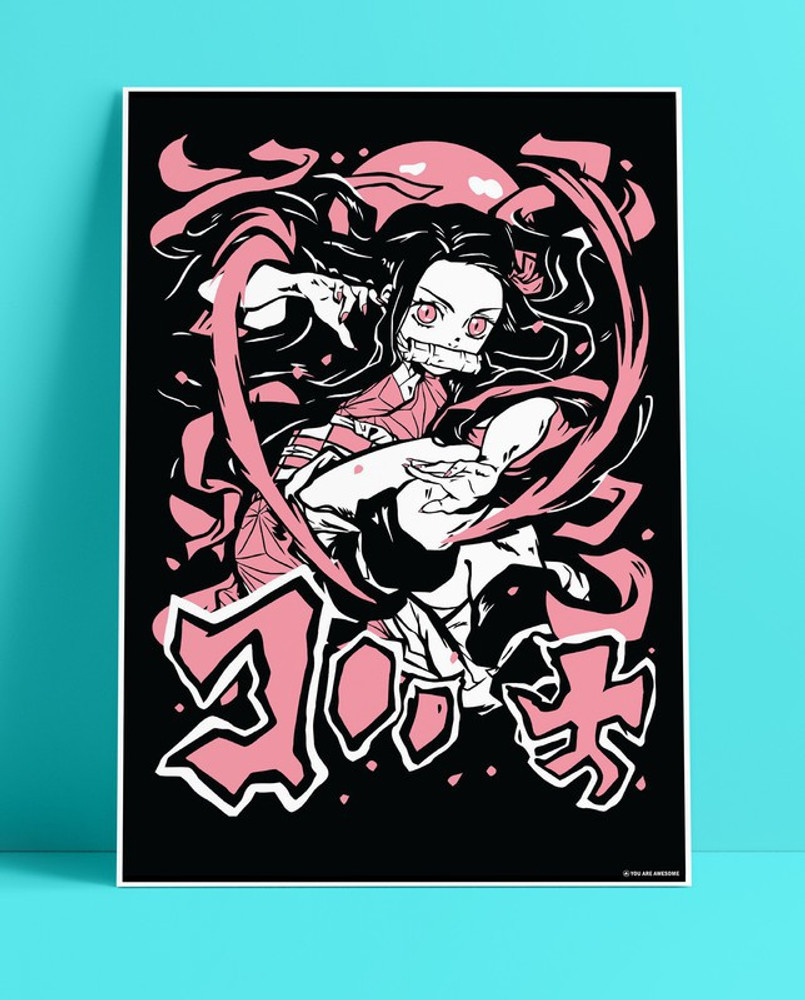 Nezuko Demon Slayer Nezuko Kamado With Pink Eyes And Long Hair HD ...