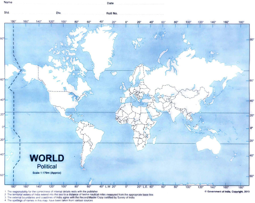 World Political Map Blank With Latitudes Map Of The World Outline