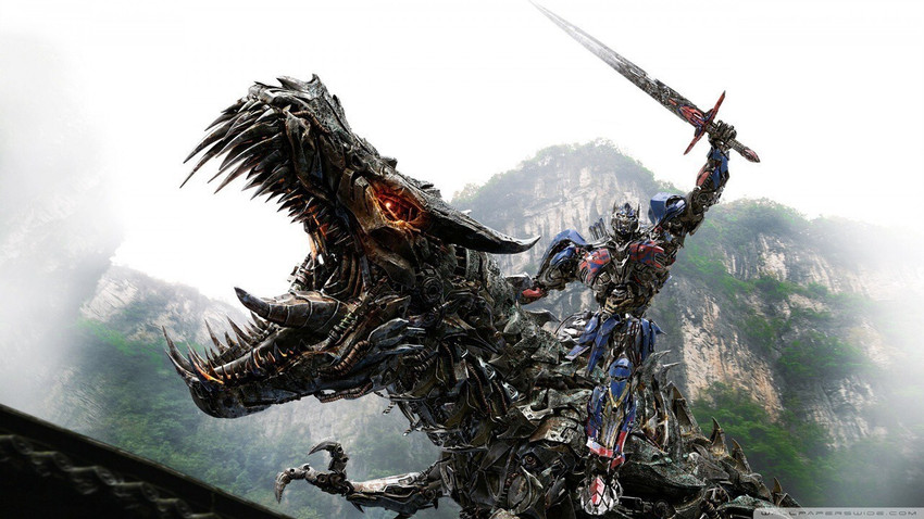 transformers 4 optimus prime vs dinobot wallpaper on LARGE PRINT 36X24 INCHES Photographic Paper Movies posters in India Buy art film design movie music nature and educational paintings wallpapers at ...