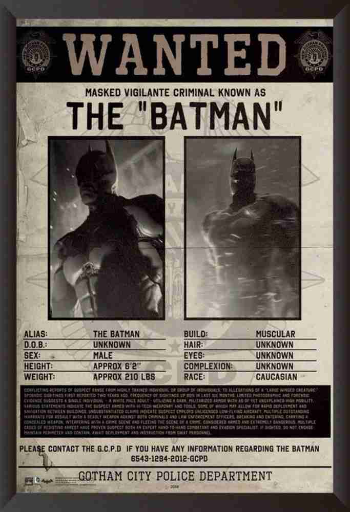 Batman Arkham City Most Wanted Poster