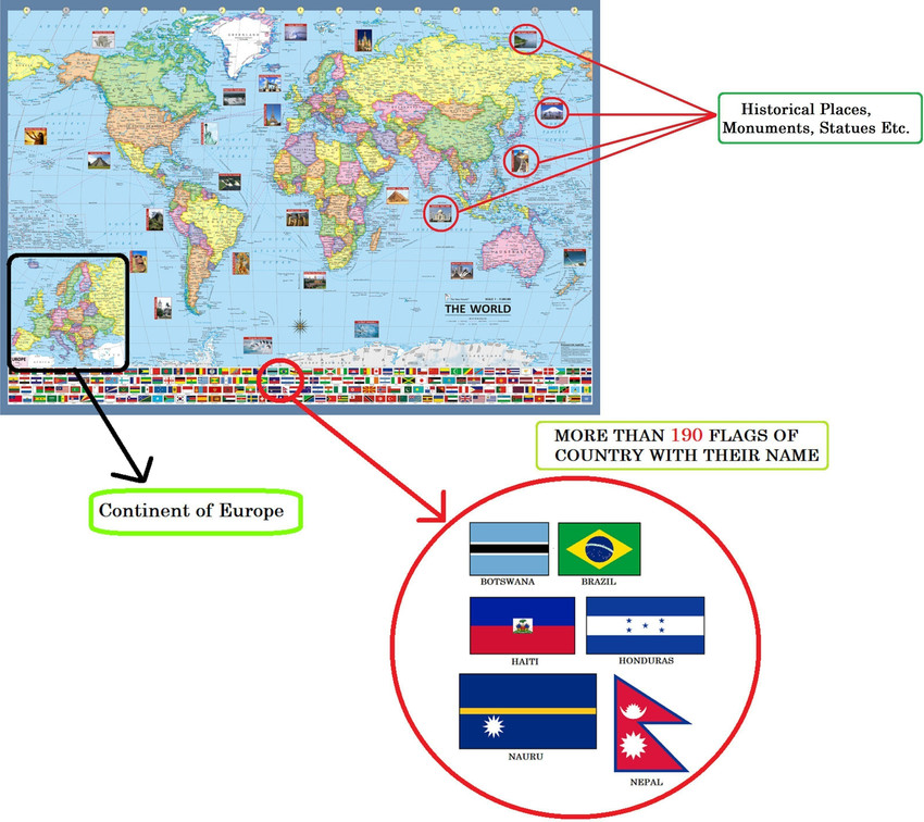 World Flags Map Map Of The World National Flag