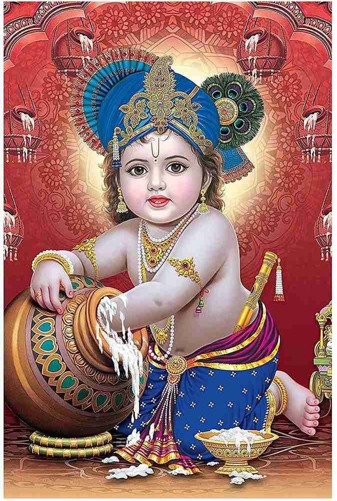 Images Of Bal Krishna Baby Bal Krishna Poster (Multicolour, Large)